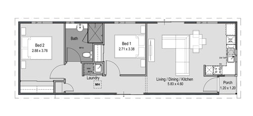 2 Bedroom Modular Home Ocean Retreat | Evoke Living Homes