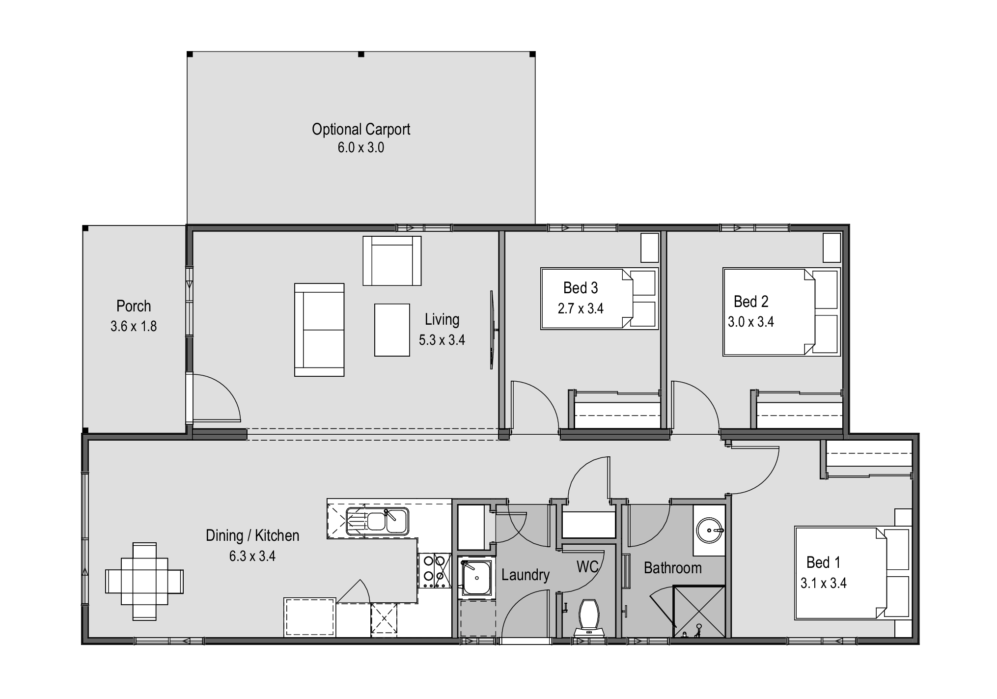 3 Bedroom Modular Home | The Rocklea | Prefab Home Designs