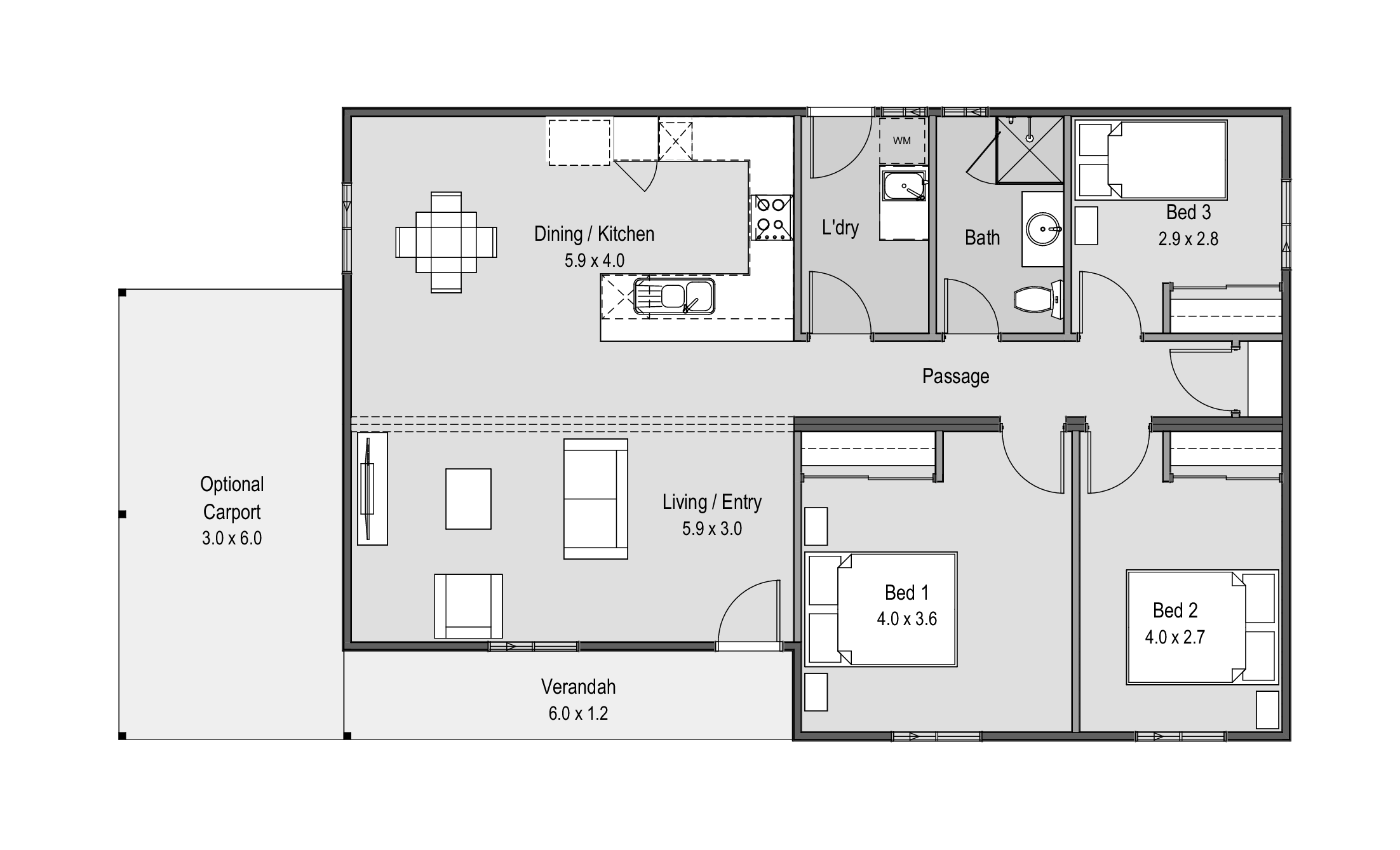 3 Bedroom Modular Home | The Tuart | Prefab Home Designs